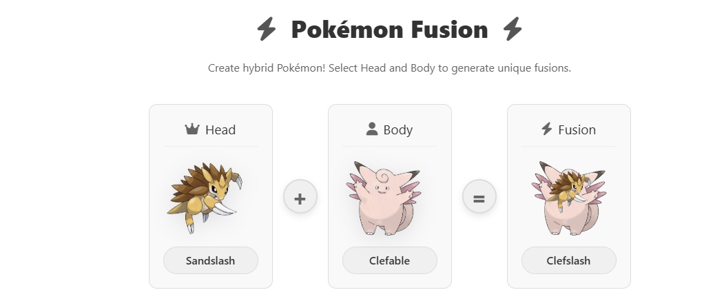 Free Pokemon Fusion Generator | Generate Infinite fusion online